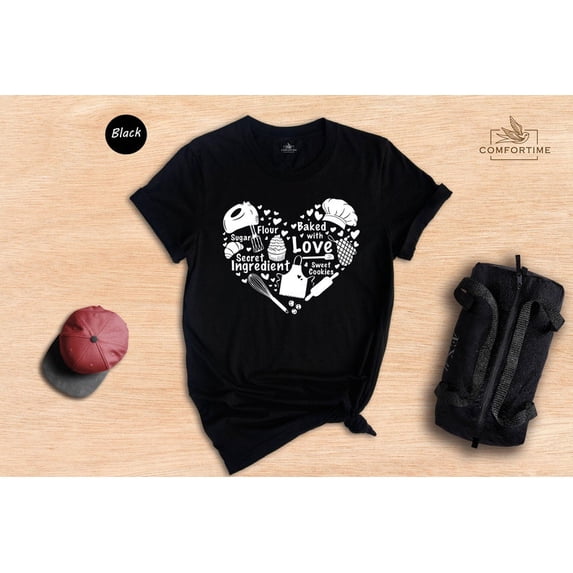 Baked With Love T-Shirt, Heart Oven Design, Baking - Walmart.com