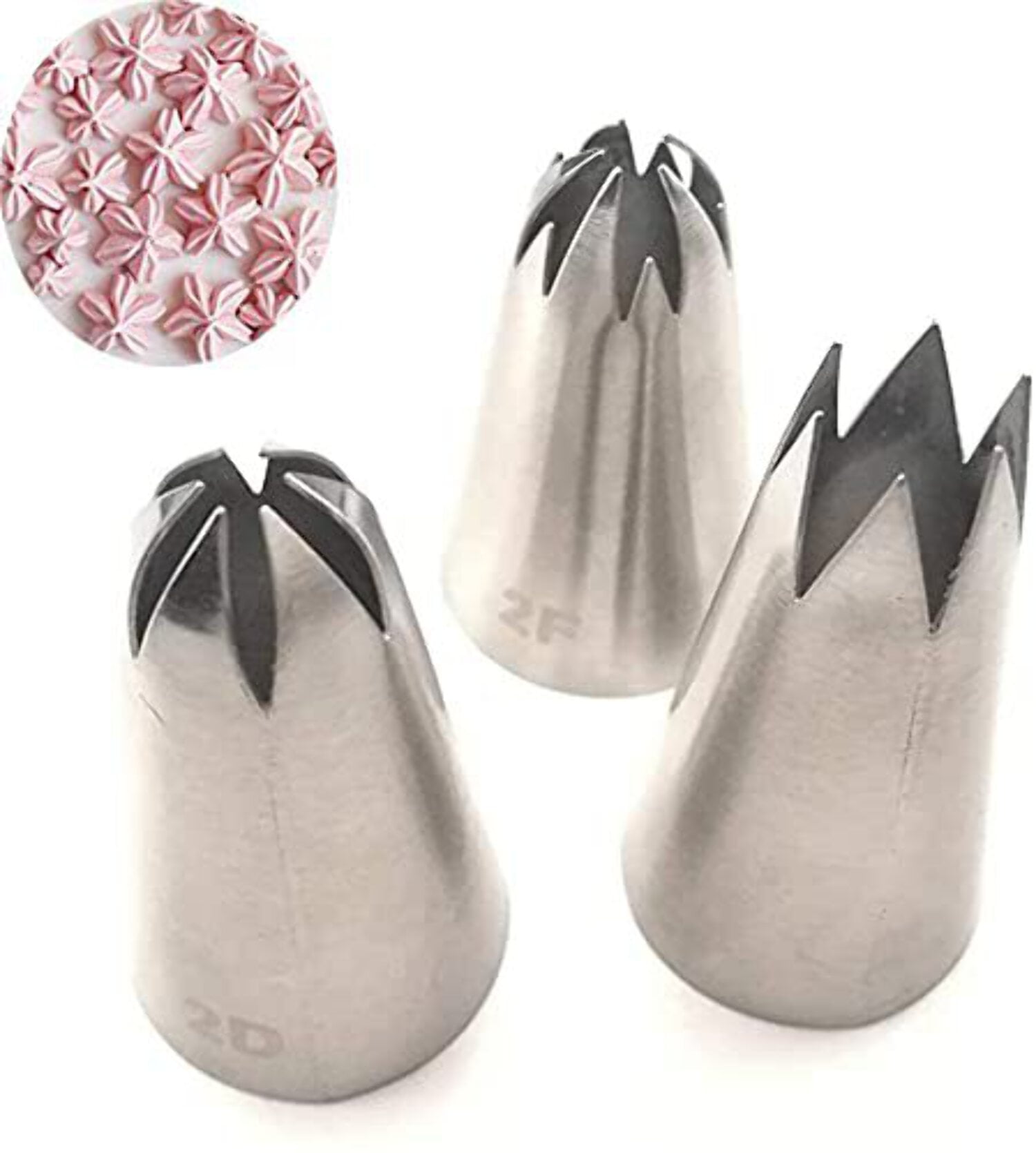 Bakefy Nozzle Combo 3 pcs Big Size DIY Cream Cake Icing Piping Nozzles ...