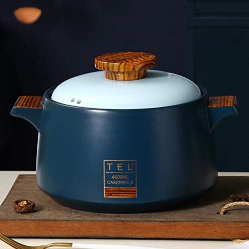 Bakelite Handle Cookware 4.2-Quart Ceramic Casserole/Clay Pot ...