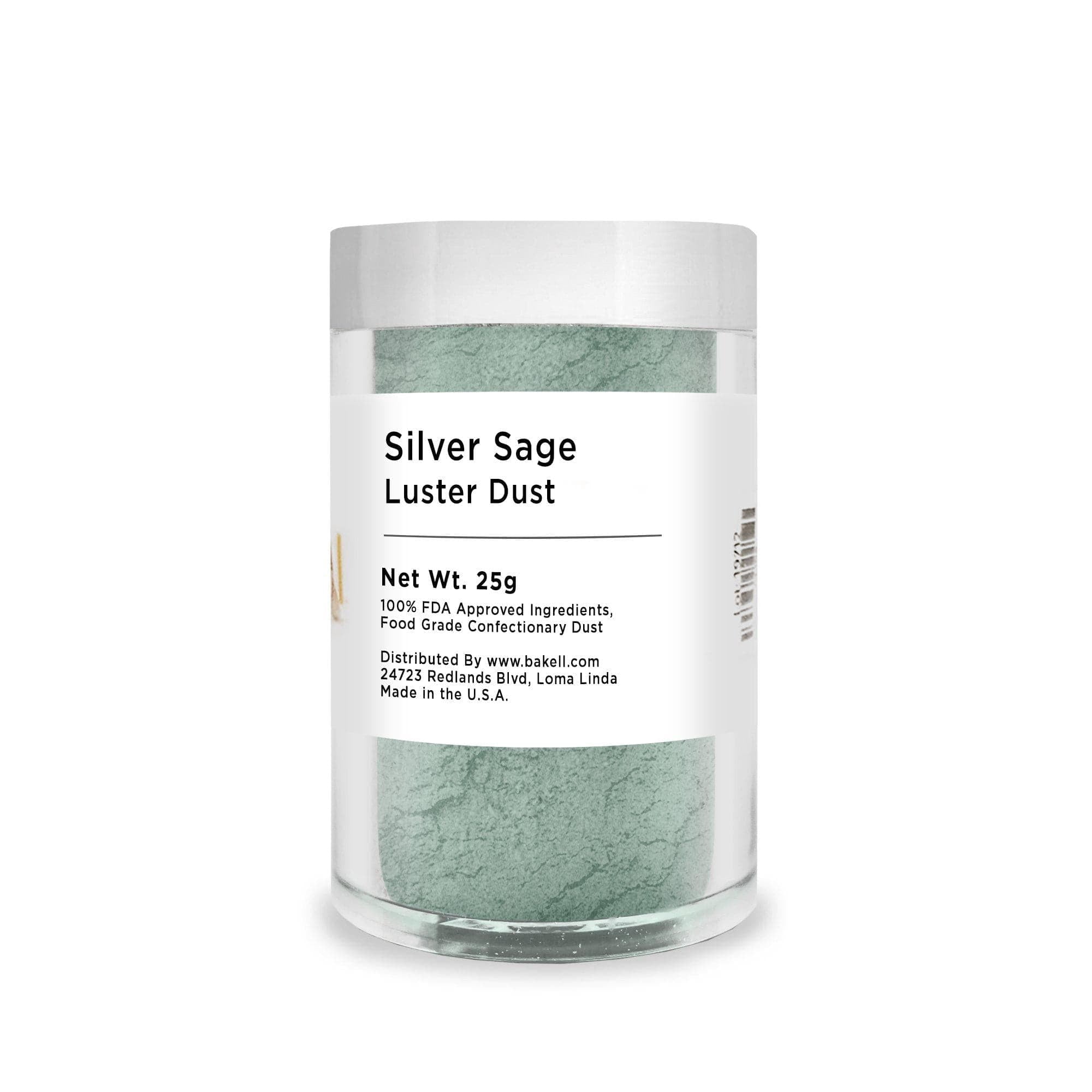 Bakell - Silver Sage Luster Dust and Cake Paint - Fine Metallic Sheen ...