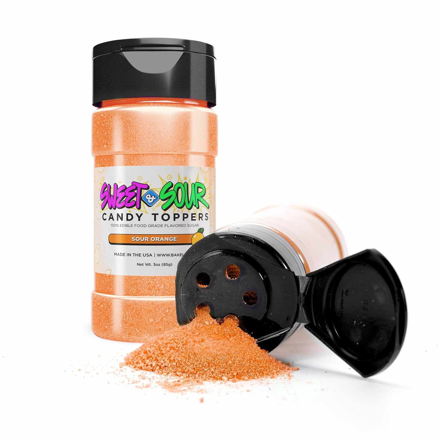 Bakell - Sour Orange | Sweet & Sour Candy Toppers (85g, 1x Shaker Jar ...