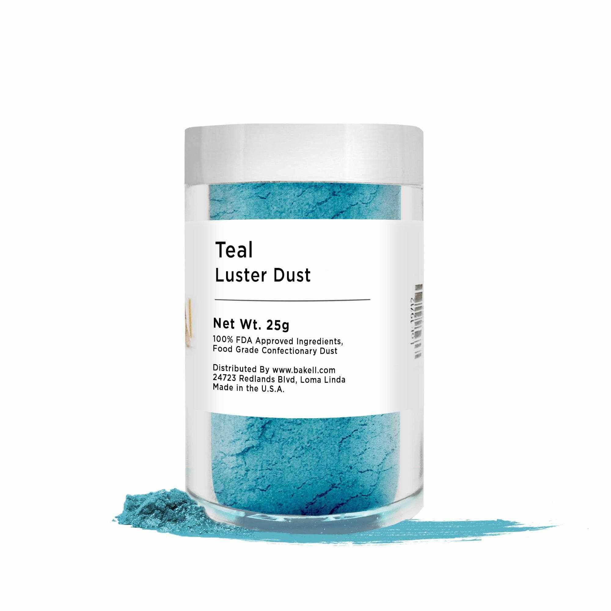 Bakell - Teal Luster Dust and Cake Paint - Fine Metallic Sheen, 25g Jar ...