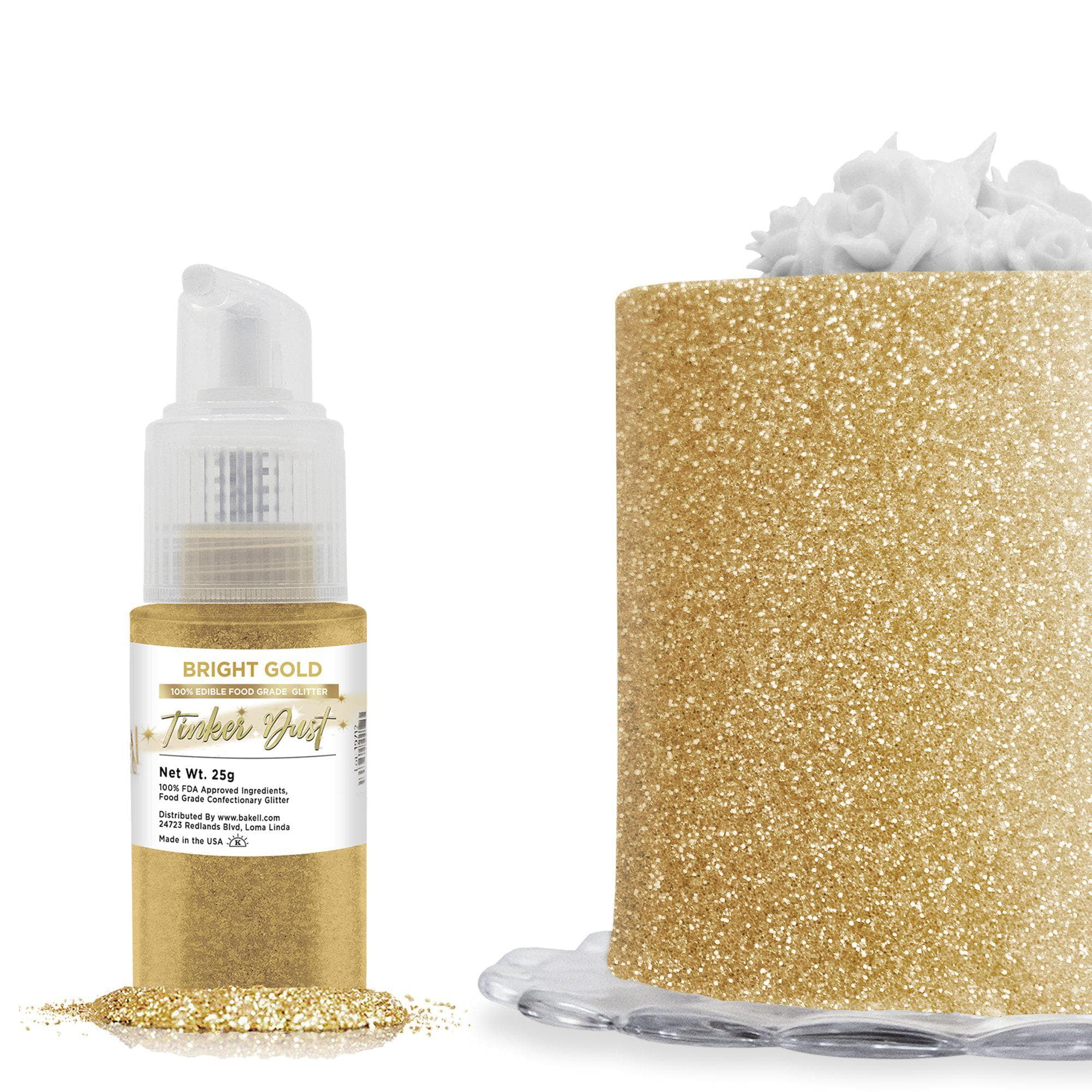 Free Shipping! Bakell - Bright Gold Tinker Dust Spray Pump (25 grams ...