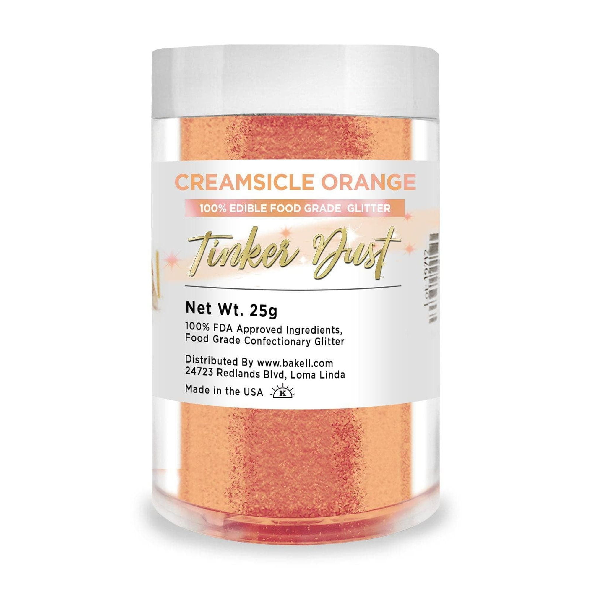 Bakell - Tinker Dust Creamsicle Orange Edible Cake Glitter - Vibrant ...