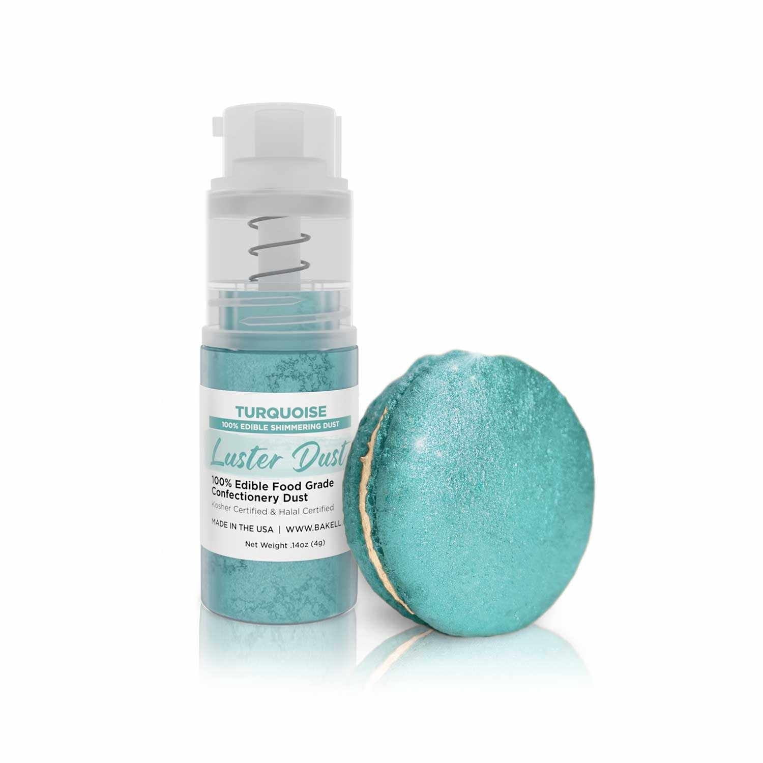 Bakell - Turquoise Luster Dust and Cake Paint - Fine Metallic Sheen, 4g ...