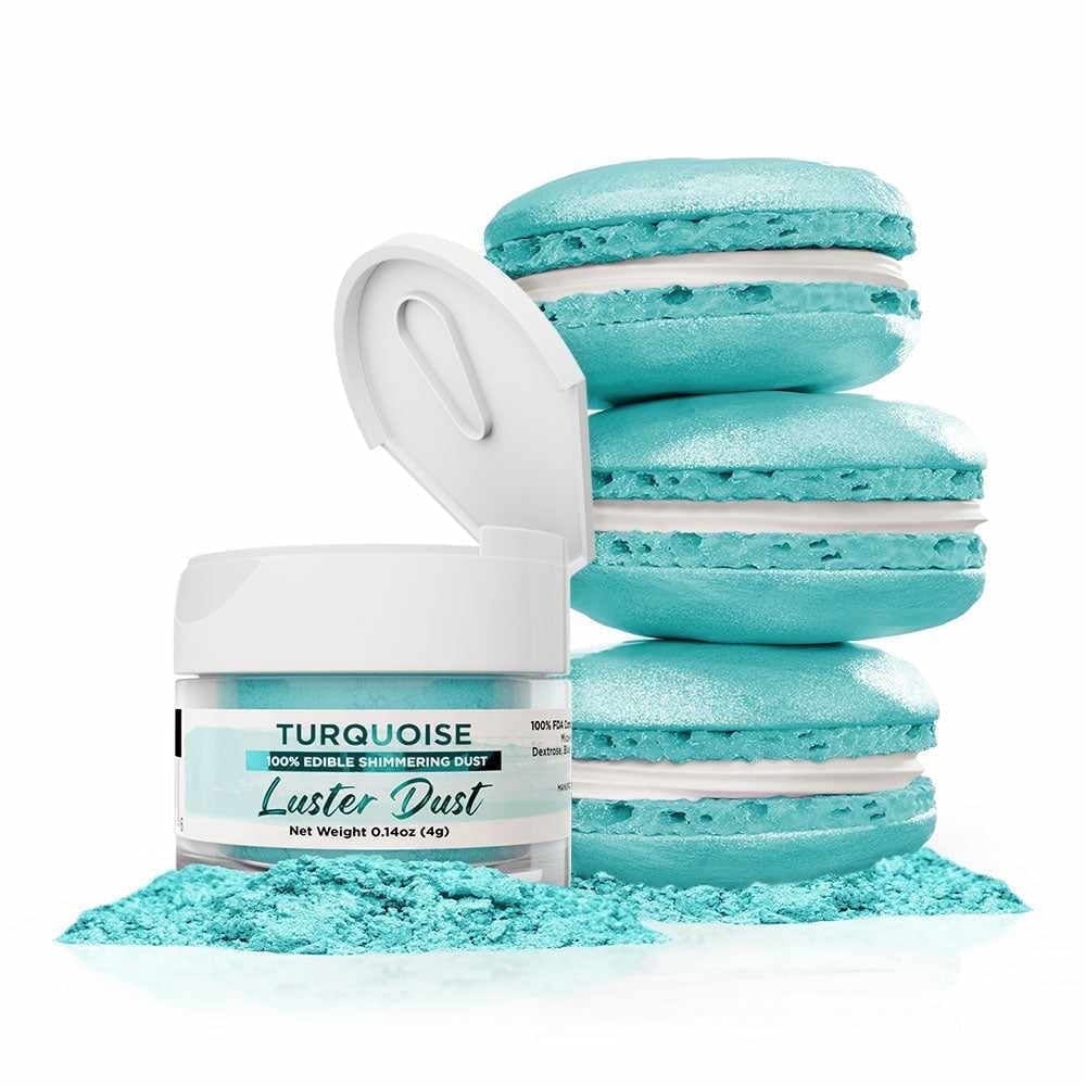 Bakell - Turquoise Luster Dust and Paint (4g, 1x Jar) Edible Vegan Dust ...