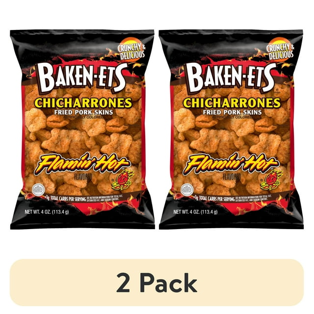 (2 pack) Baken-Ets Fried Pork Skins, Flamin' Hot, 4 oz Bag - Walmart.com