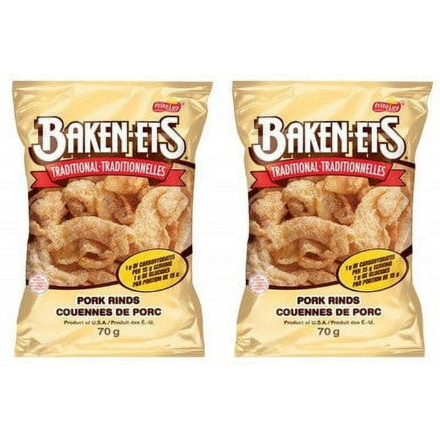 Baken-ets Bacon Flavoured Traditional Smoked Pork Rinds, (Pack of 2 ...