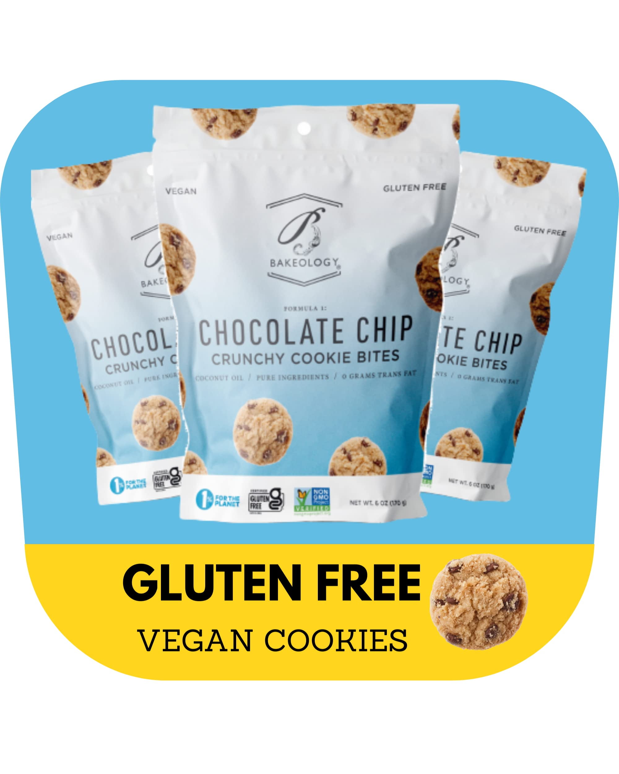 Bakeology Gluten Free Cookies TGF4 - Crunchy Mini Vegan Bites - Gluten ...