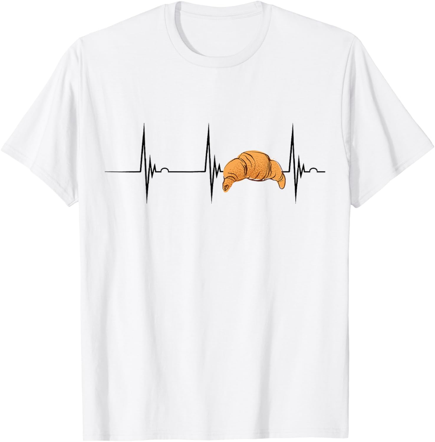 Baker Baking Breakfast Heartbeat EKG Pulse Croissant T-Shirt - Walmart.com