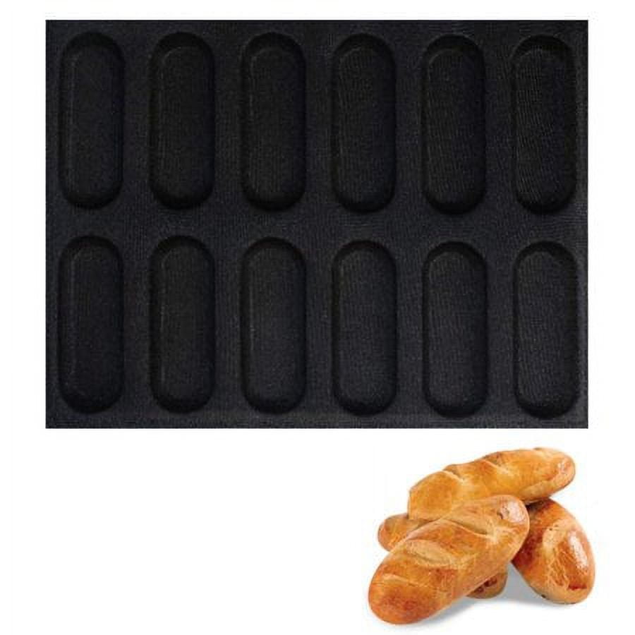 Baker Boutique Nonstick Silicone Hot Dog Bun and Bread Sandwich Mold ...