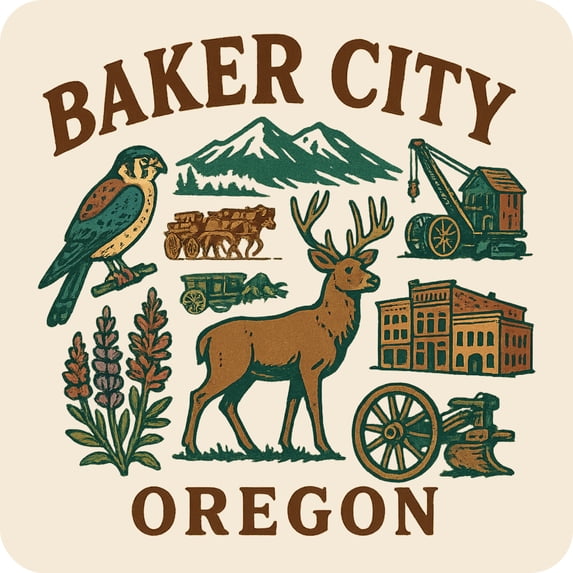 Baker City Oregon Keepsakes Souvenir Vinyl Sticker – Destination Travel Keepsake Collectible (4 ...