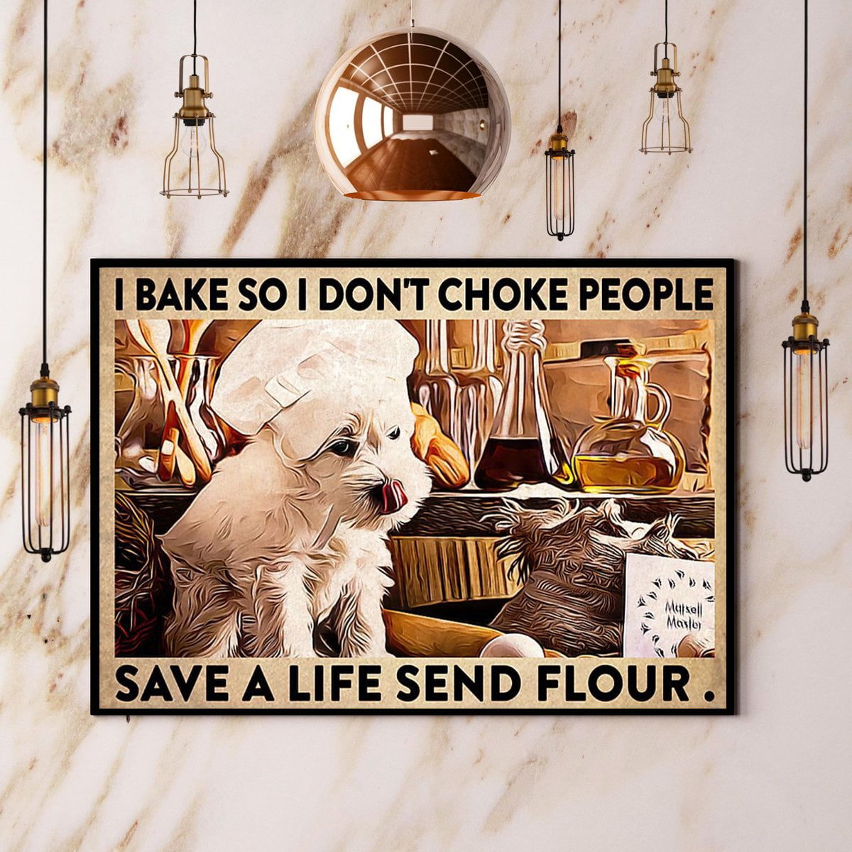 Baker Dog Chef I Bake So I Don'T Choke People Kitchen Horizontal Paper ...