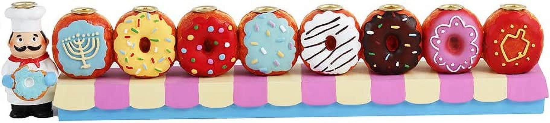 Baker and Doughnuts Children's Candle Menorah Hand painted ...
