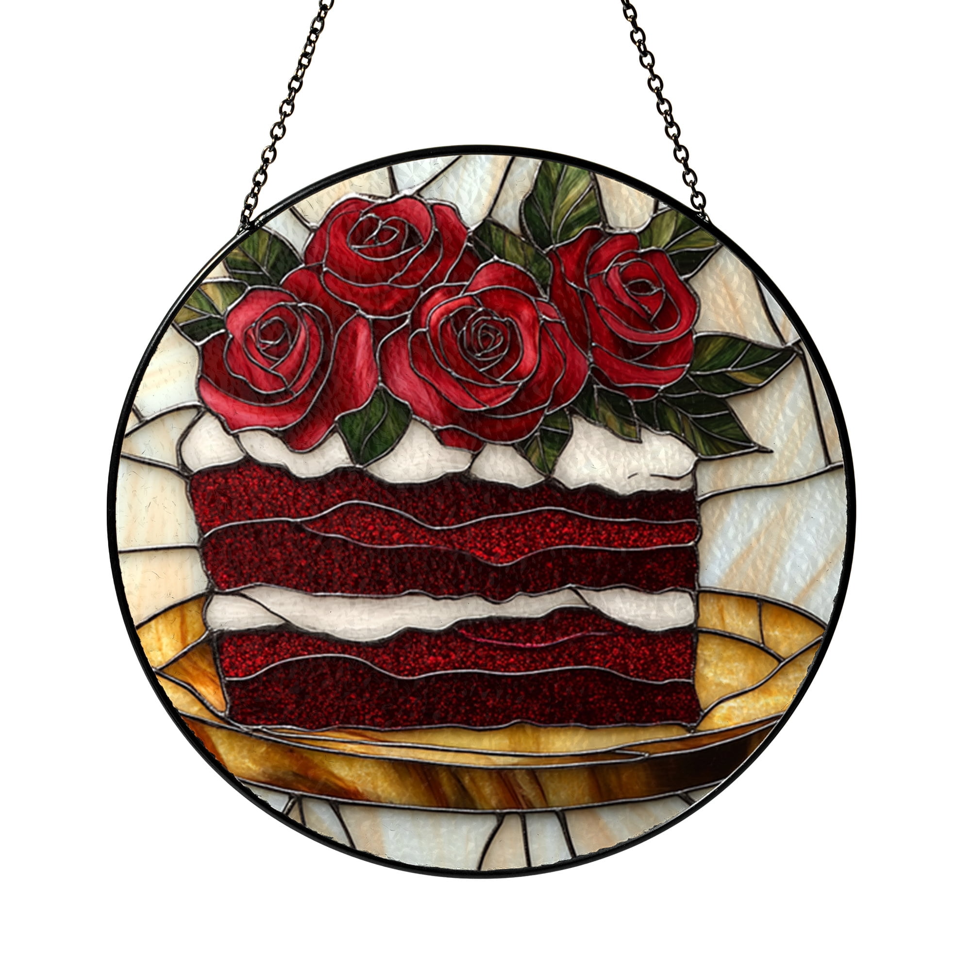 Baker Gift Stained Glass Sun Catcher, Dessert Lover Window Hanging ...