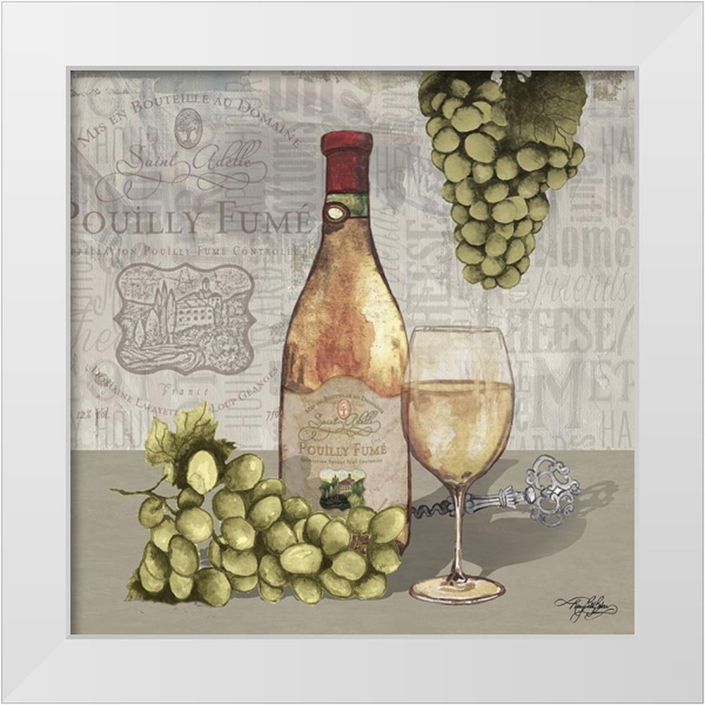 Baker, Mary Beth 20x20 White Modern Wood Framed Museum Art Print Titled - Wine and Grapes II ...