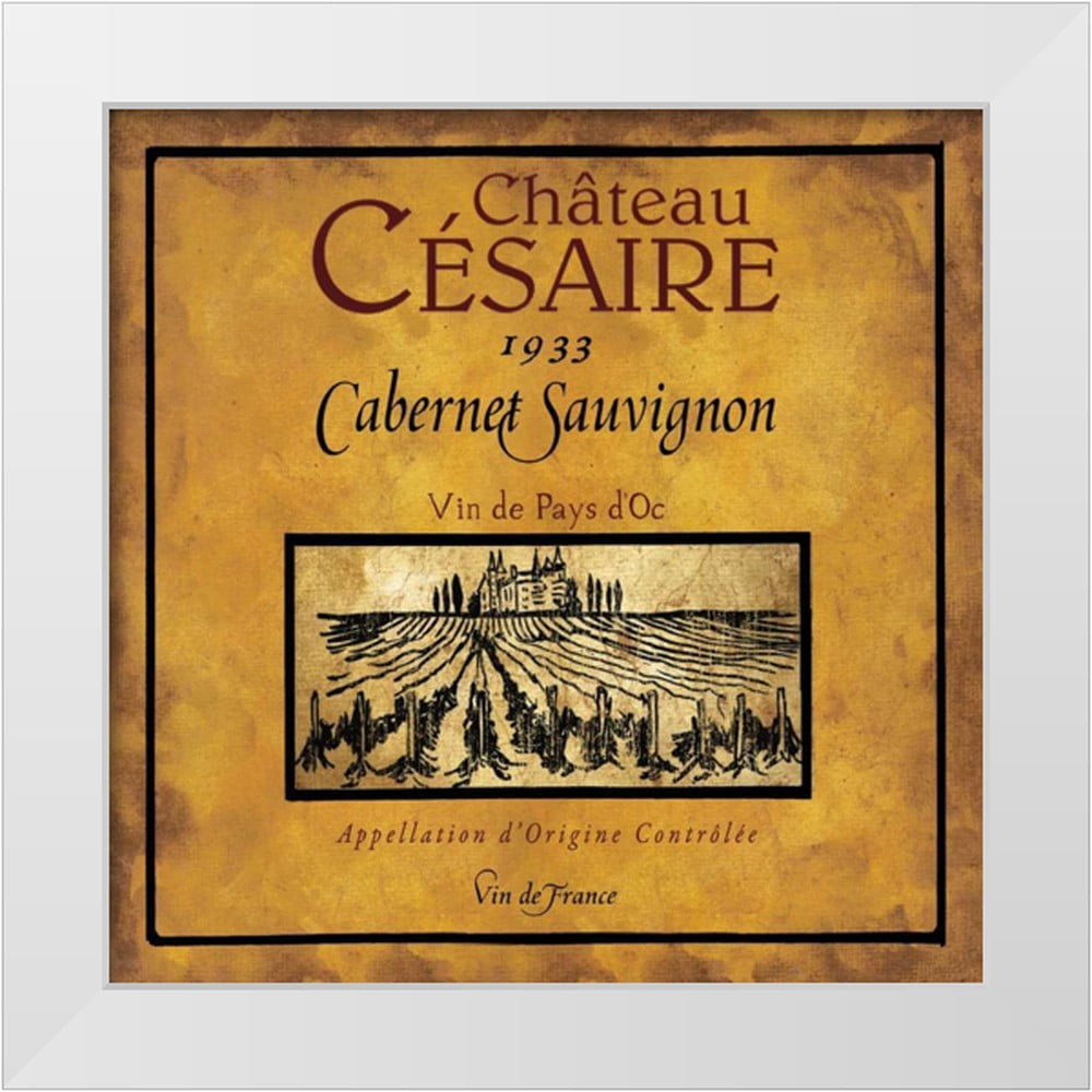 Baker, Mary Beth 26x26 White Modern Wood Framed Museum Art Print Titled - Still Life Wine Label ...