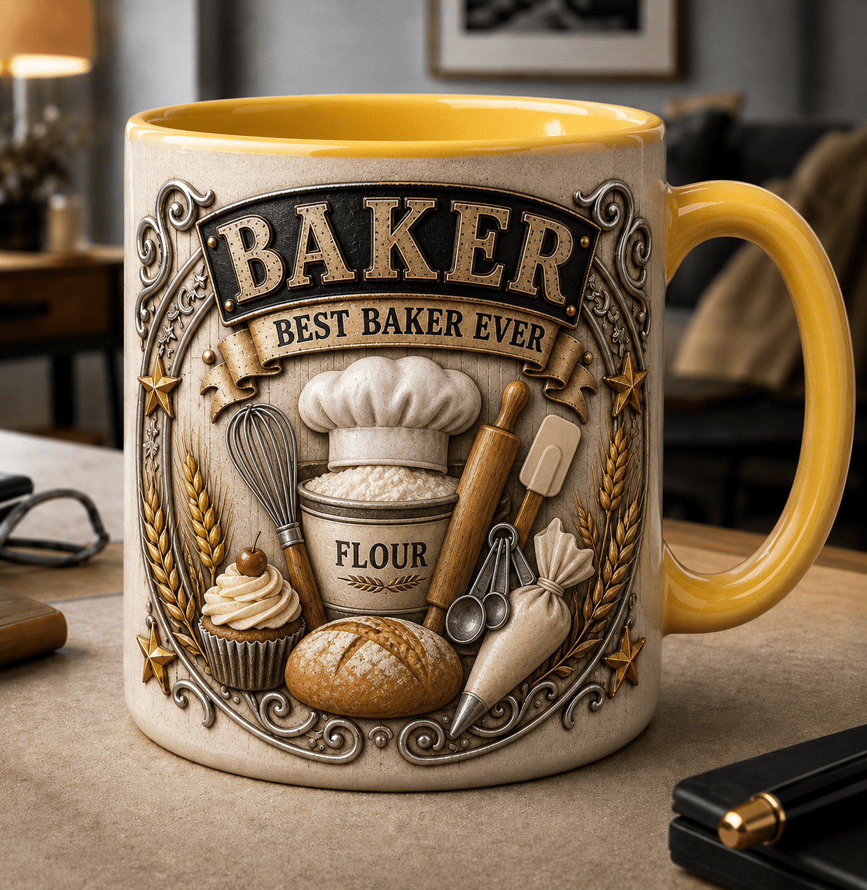 Baker Mug 3D Effect Best Baker Ever Coffee Cup Gift for Baker, Baking ...