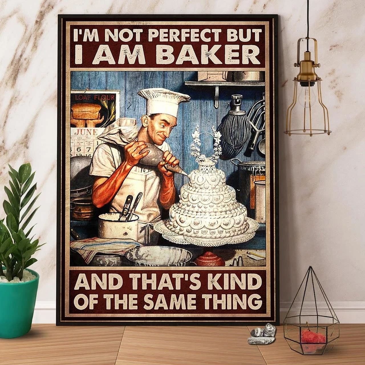 Baker I'M Not Perfect But I Am Baker Kitchen Paper Poster No Frame - Kenkisto Home Decor ...