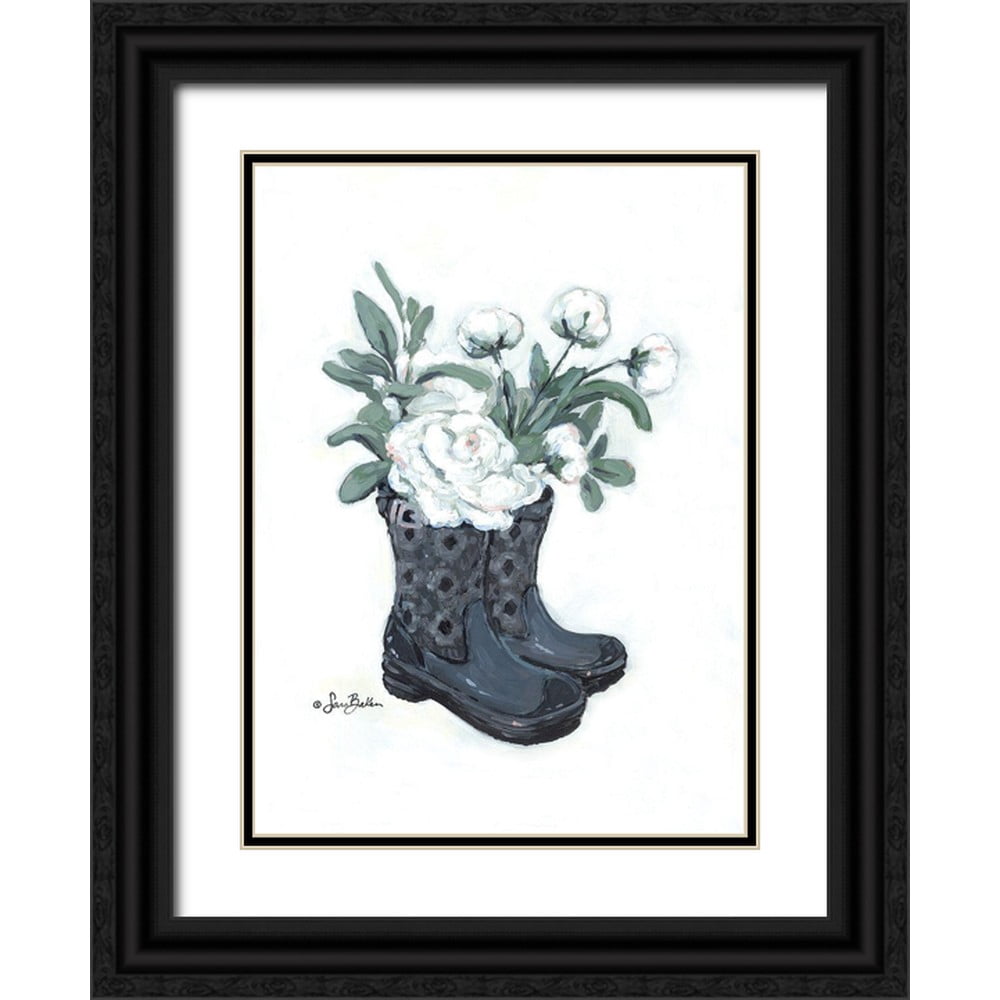 Baker, Sara 11x14 Black Ornate Wood Framed with Double Matting Museum ...