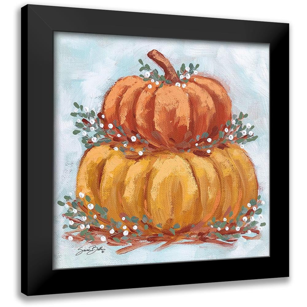 Baker, Sara 20x20 Black Modern Framed Museum Art Print Titled - Pumpkin Stack IV - Walmart.com