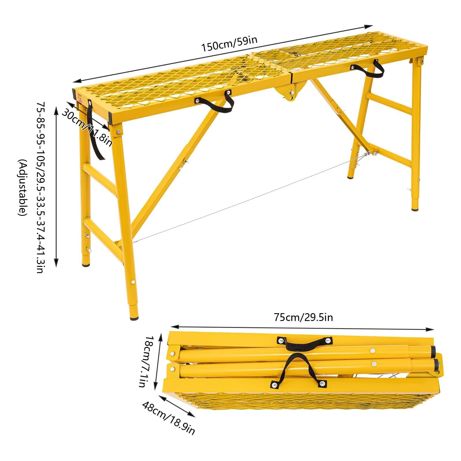 Baker Style Scaffold Height Adjustable 330Lbs Capacity Work Platforma 3 ...