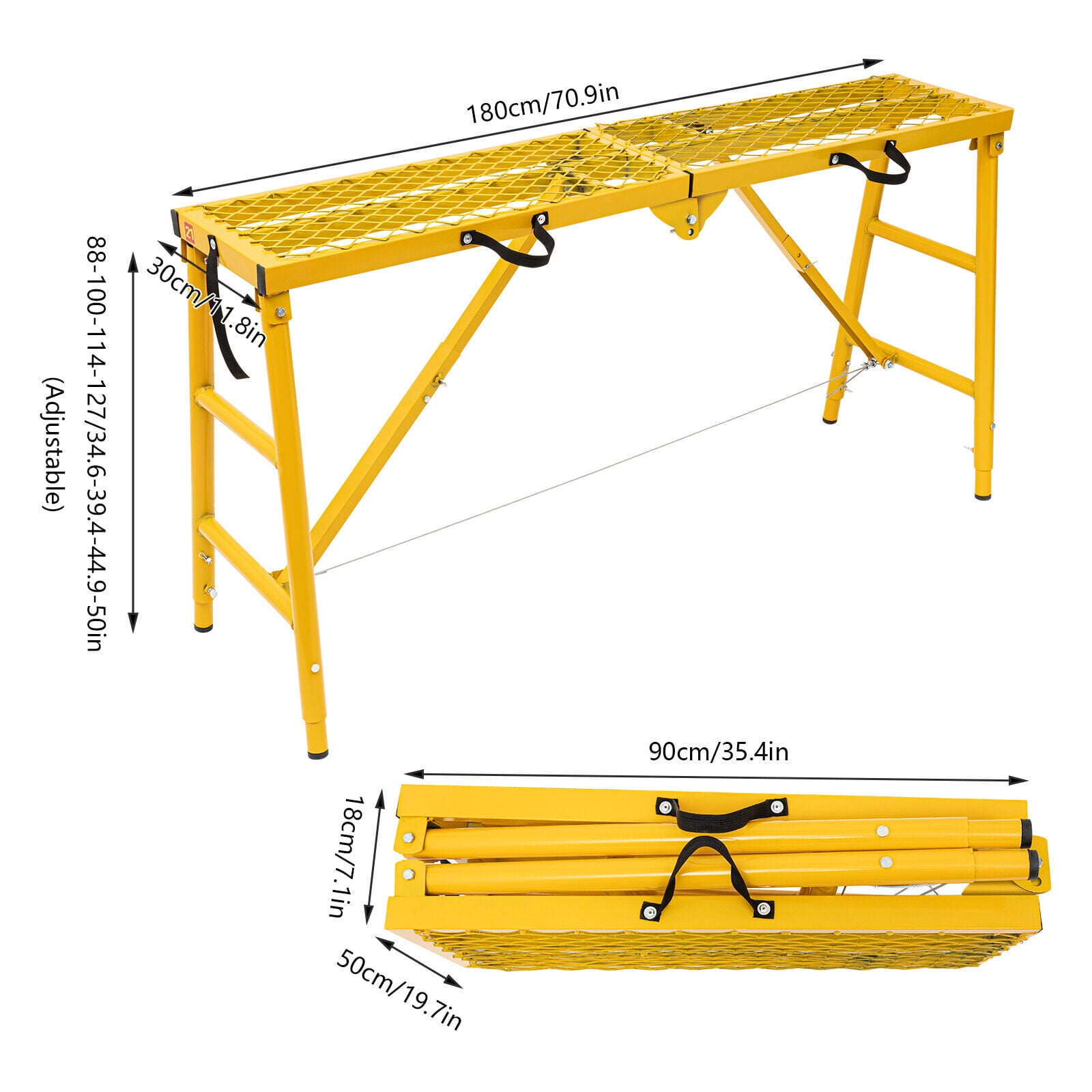 Baker Style Scaffold Height Adjustable 330Lbs Capacity Work Platforma 4 ...