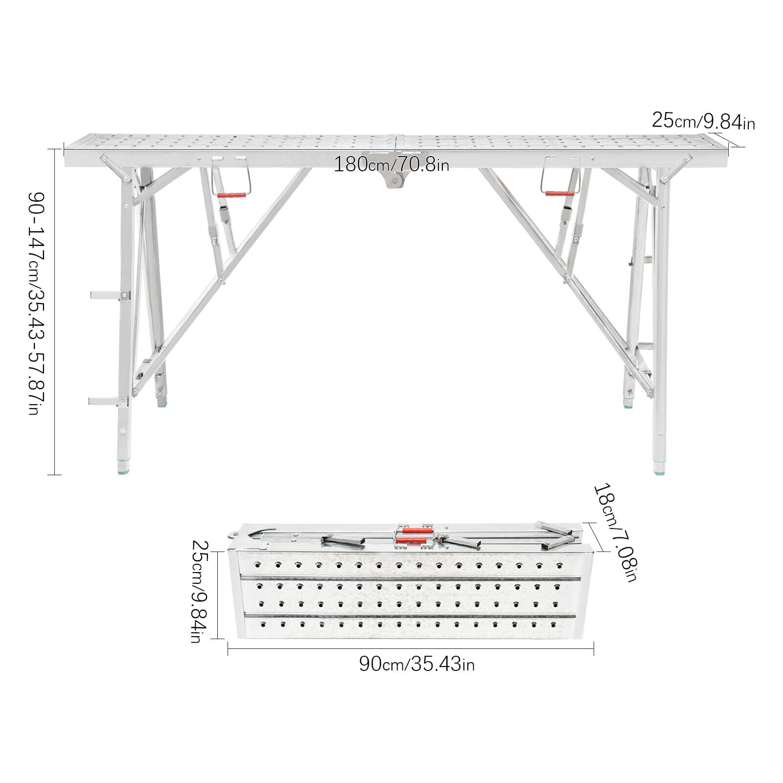 Baker Style Scaffold Height Adjustable 330Lbs Capacity Work Platforma 4 ...