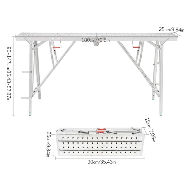 Baker Style Scaffold Height Adjustable 330Lbs Capacity Work Platforma 4 ...