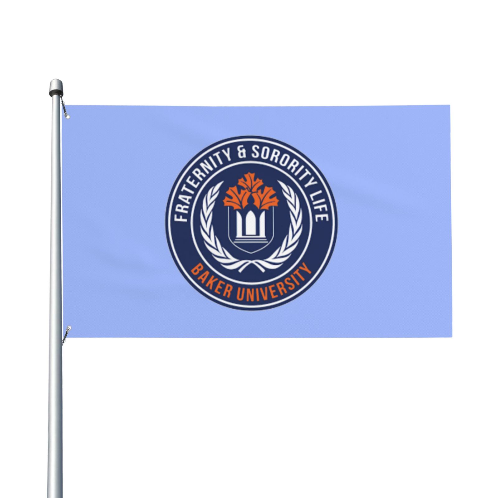 Baker University-Logo Flag 3x5 Outdoor ,Sewn Stripes, Stronger Brass ...