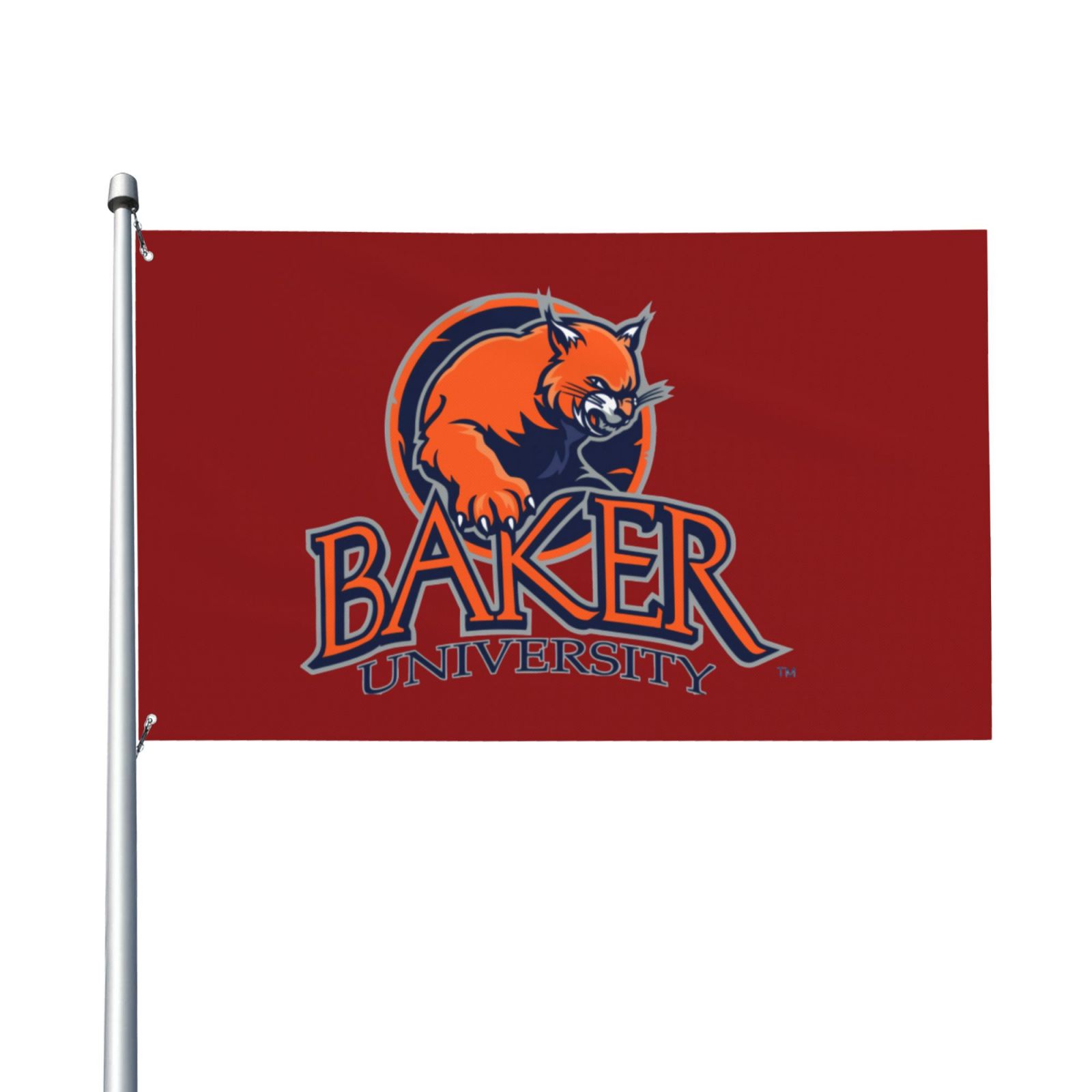 Baker University-Logo Flag 3x5 Outdoor ,Sewn Stripes, Stronger Brass ...