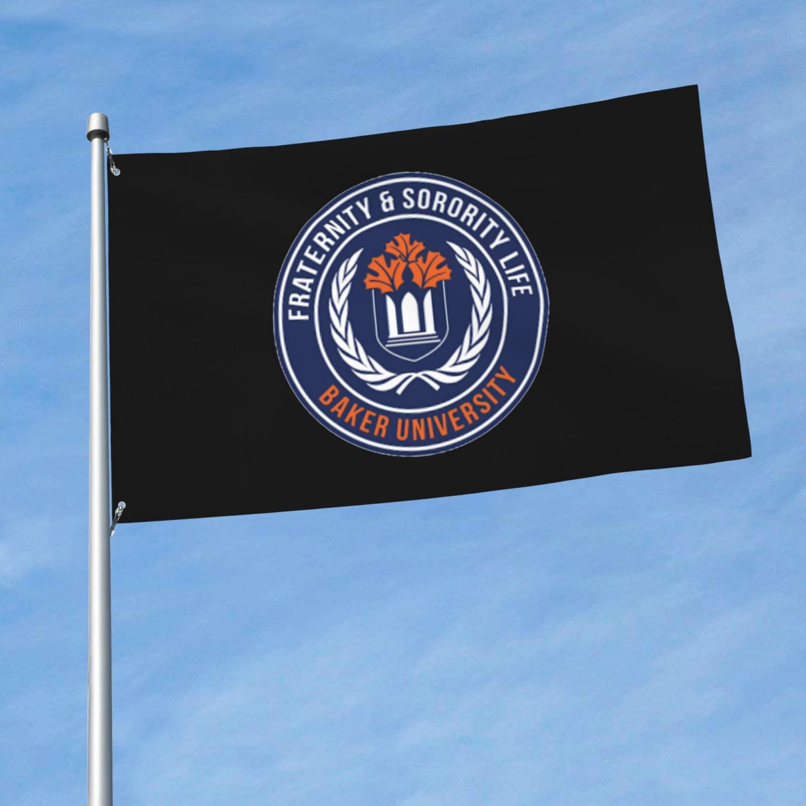 Baker University-Logo Flag 3x5 Outdoor ,Sewn Stripes, Stronger Brass ...