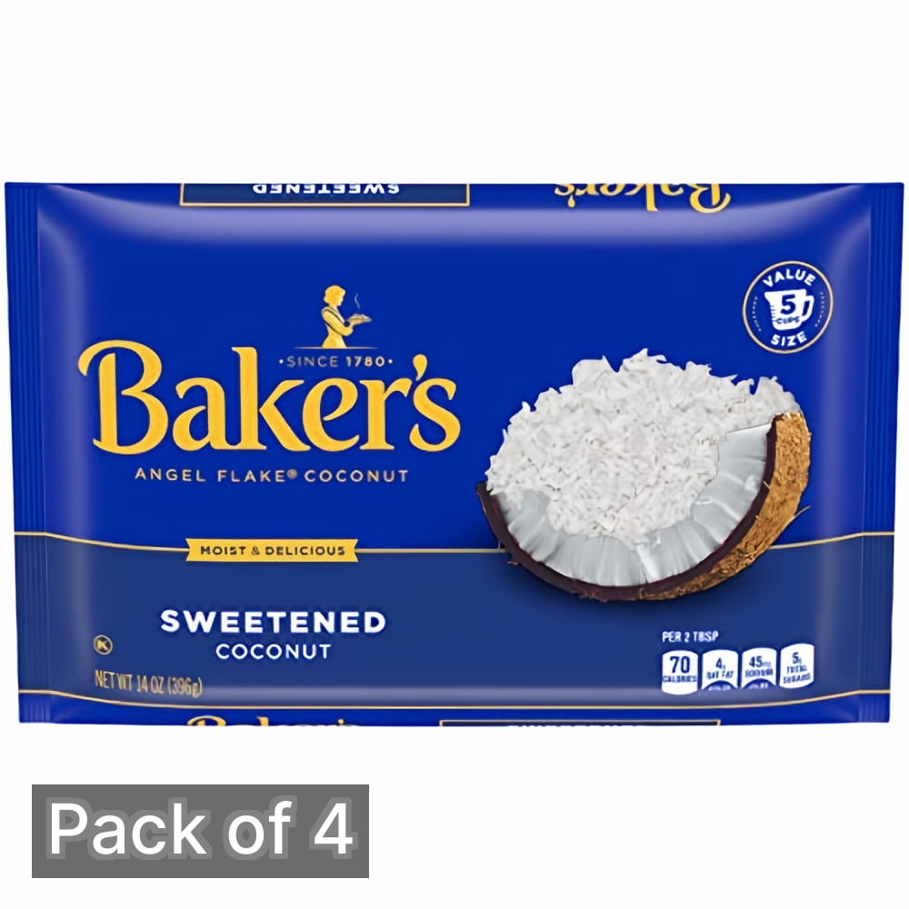 Baker's Angel Flake Sweetened Coconut 14 oz (Pack of 4) - Walmart.com