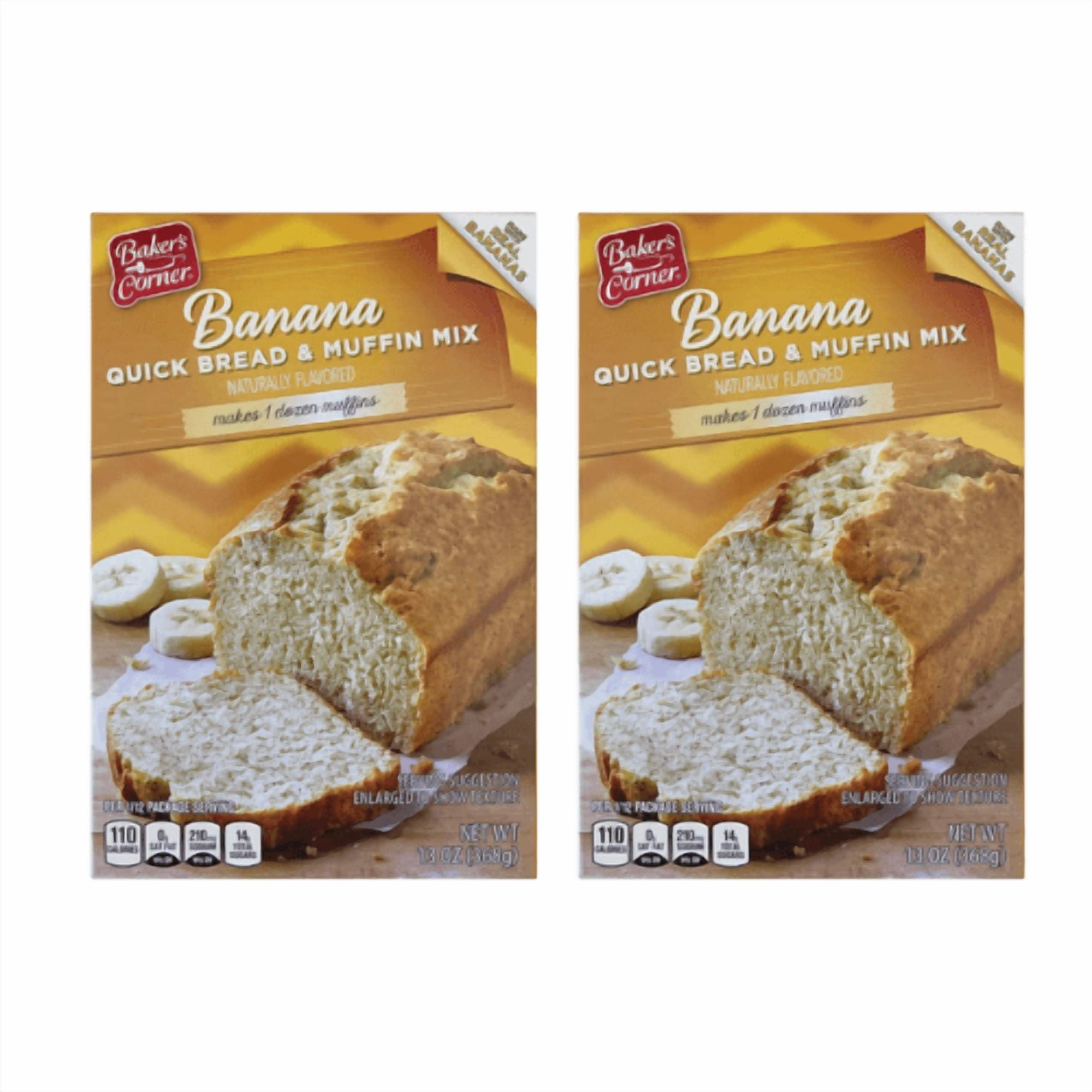 Baker's Corner Banana Quick Bread & Muffin Mix, Naturally Flavored, 13 ...