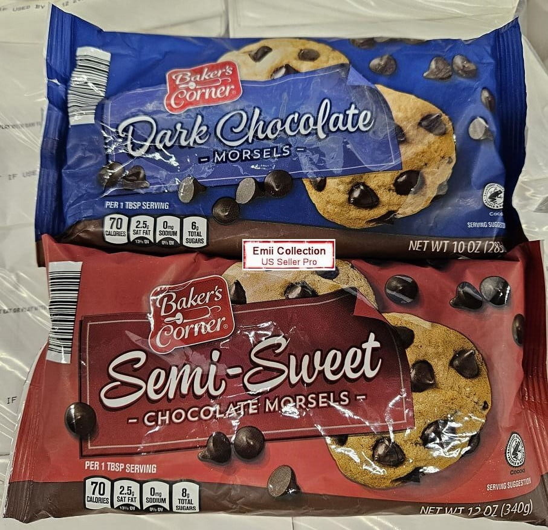 Baker’s Corner Dark & Semi-Sweet Chocolate Morsels (2 Bags) - Walmart.com