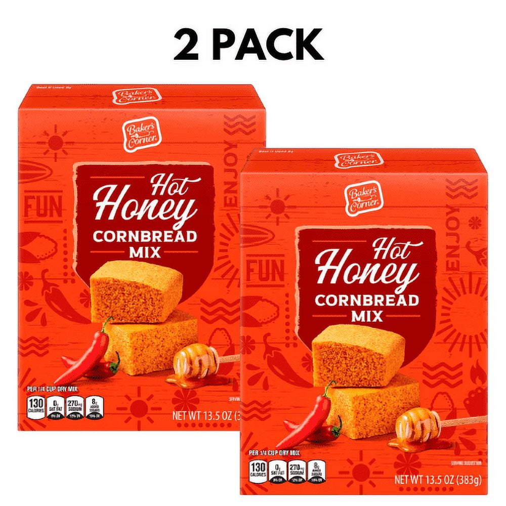 Baker's Corner Hot Honey Cornbread Mix 2 Pack 13.5 OZ - Walmart.com