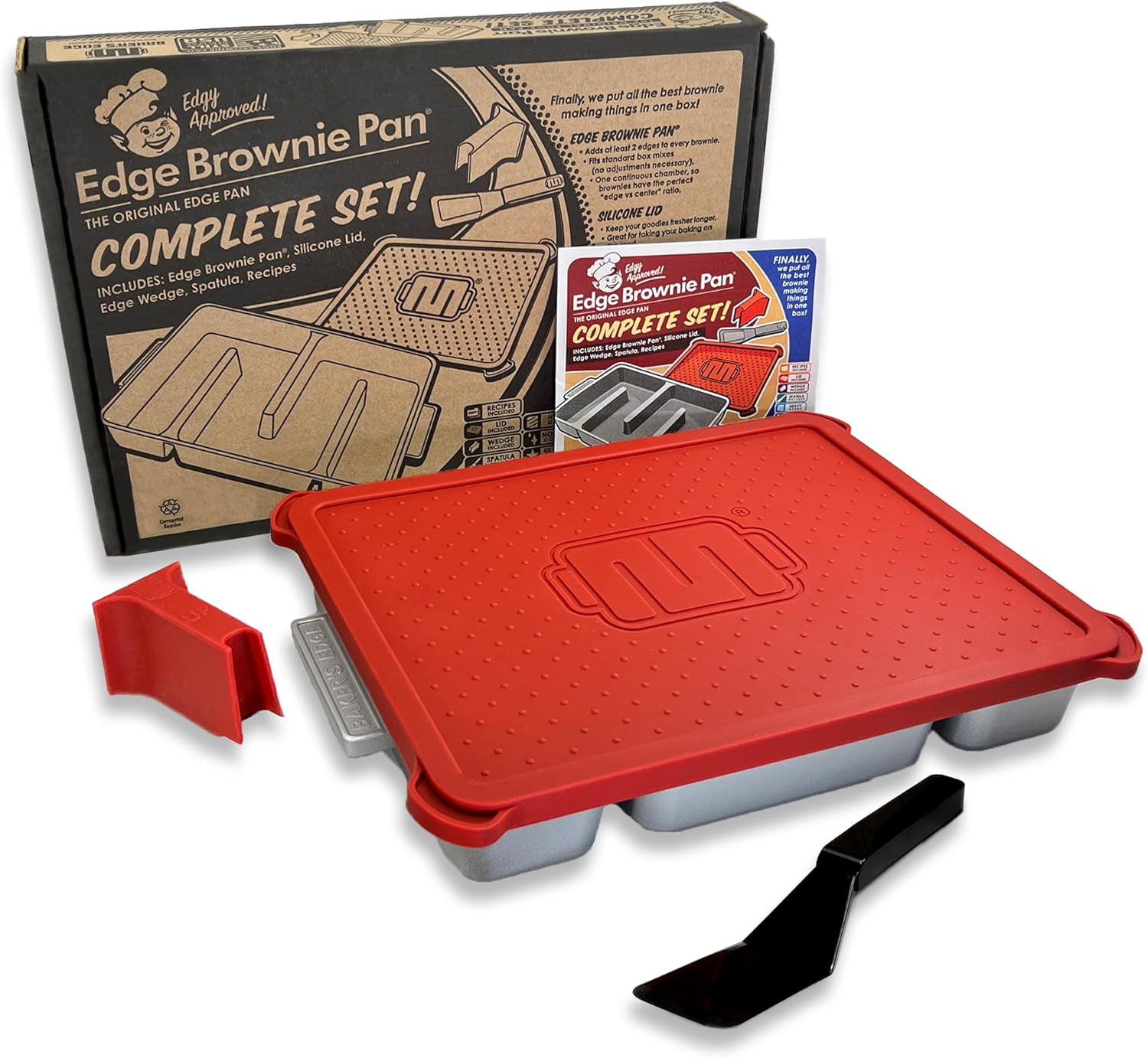 Baker's Edge Brownie Pan Complete Set (Includes Lid & Wedge) The ...