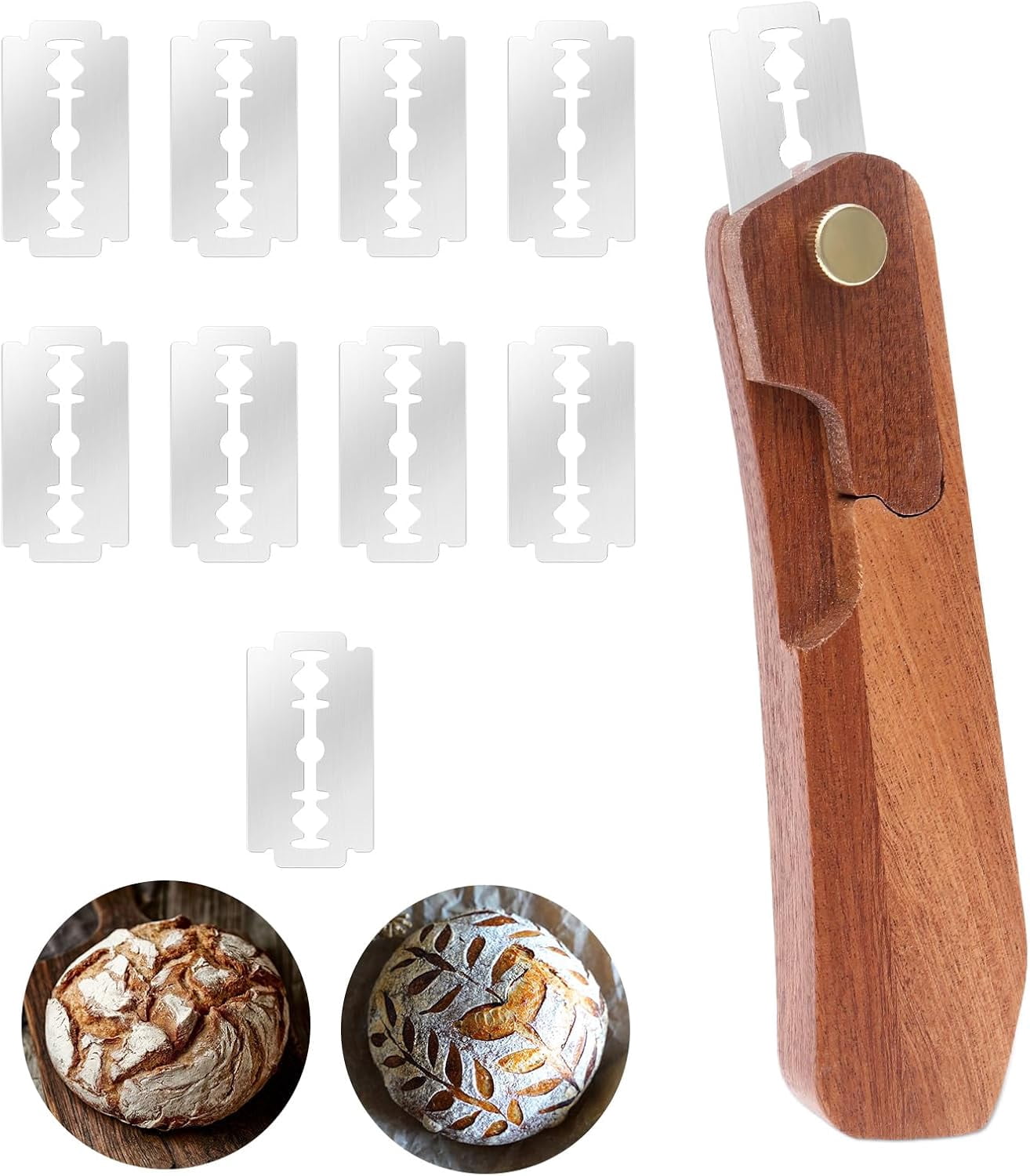 Baker's Knife Ergonomic Handle 15 x 3.6 cm Dough Knife with 10 Sharp ...