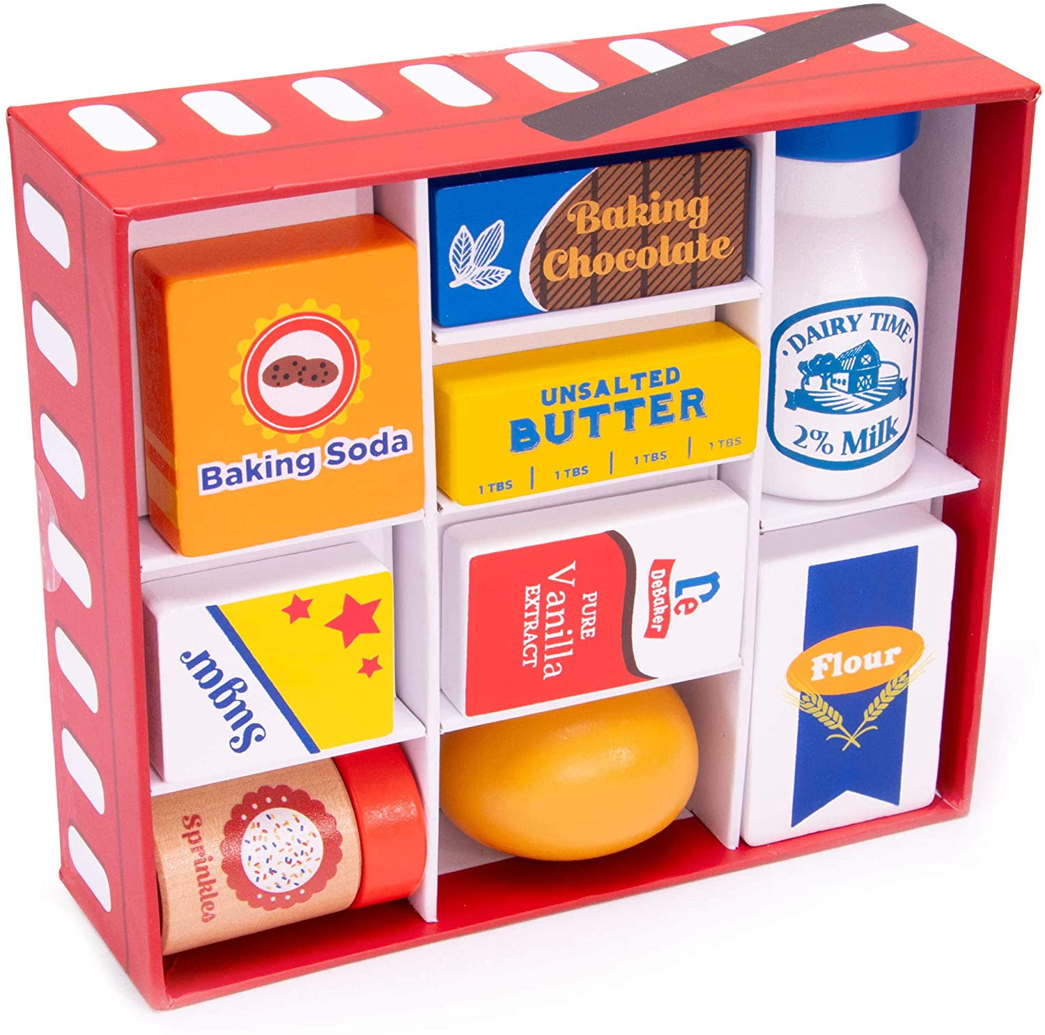 Baker's Mart Ingredient Set | Wooden Food Baking Groceries | Includes ...