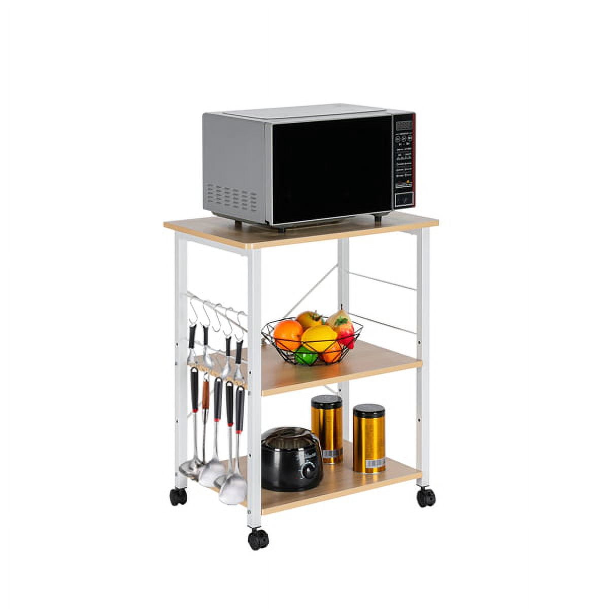 Baker's Rack 3-Tier Kitchen Utility Microwave Oven Stand Storage Cart ...
