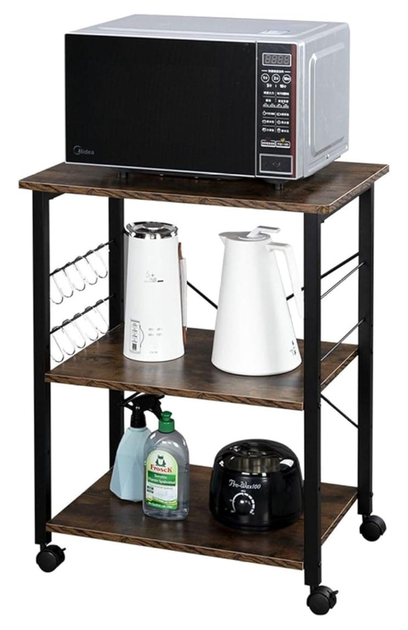 Baker's Rack 3-Tier Kitchen Utility Microwave Oven Stand Storage Cart ...