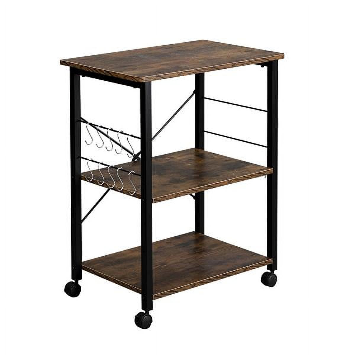 Baker's Rack 3-Tier Kitchen Utility Microwave Oven Stand Storage Cart ...