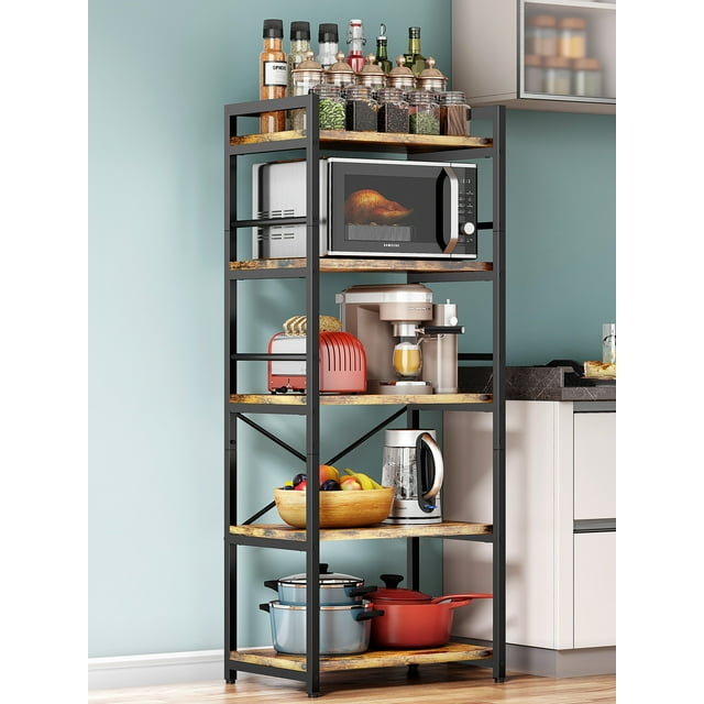 BUG HULL 5-Tier Baker's Rack, Microwave Stand with Storage, Kitchen ...