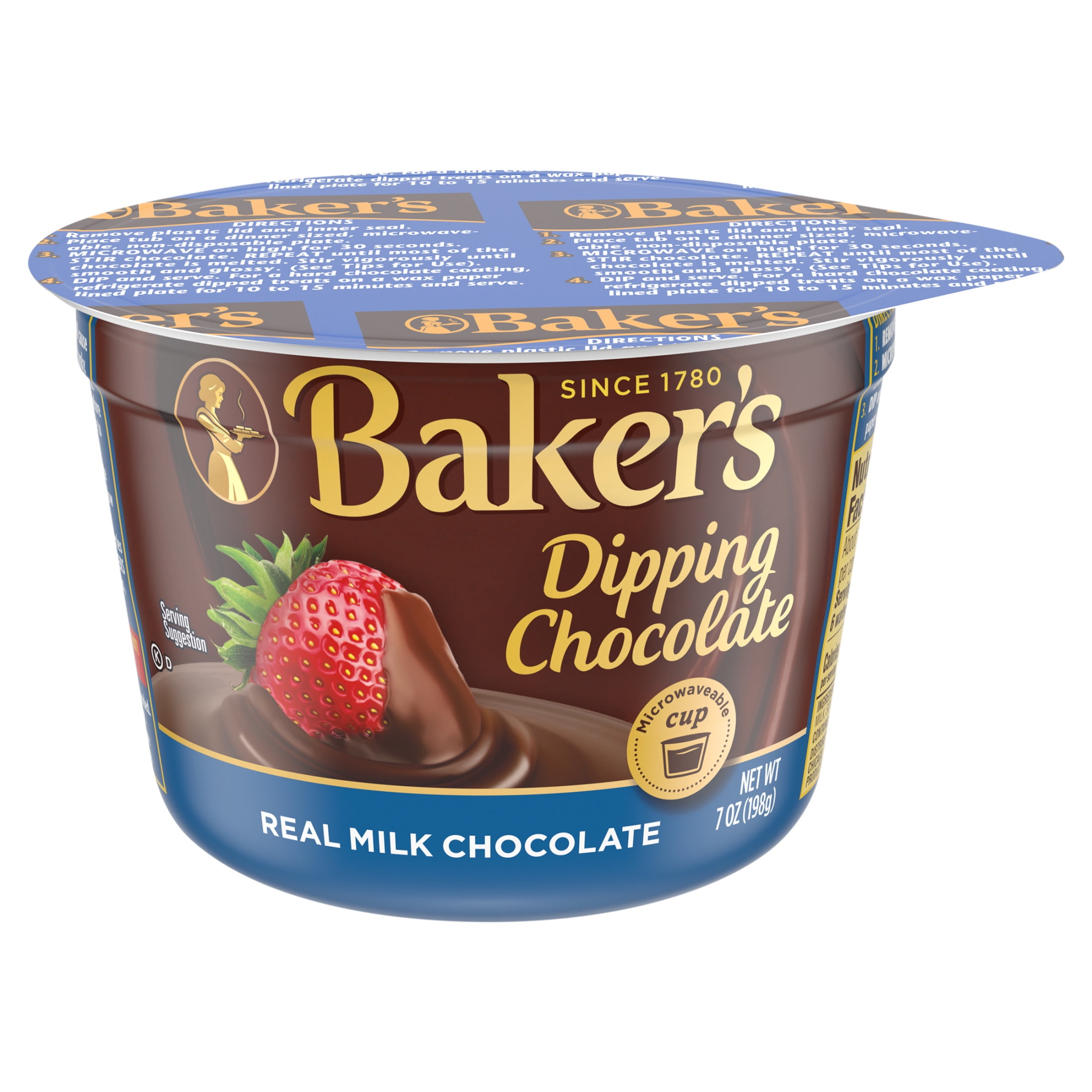 Baker's Real Milk Dipping Chocolate, 7 oz Cup - Walmart.com