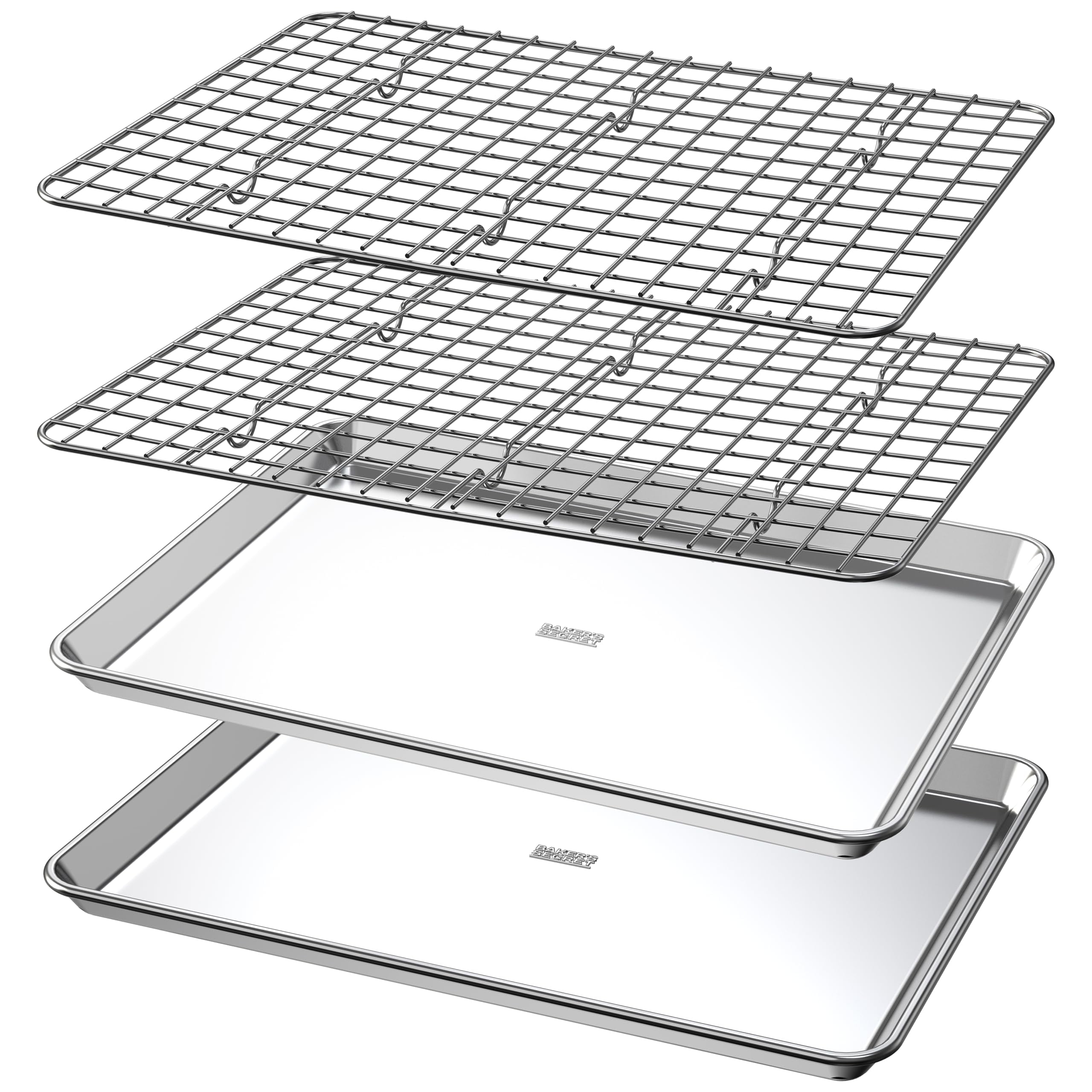 Baker's Secret 4pcs Set, 2x Baking Trays for Oven, 100% Recycled ...