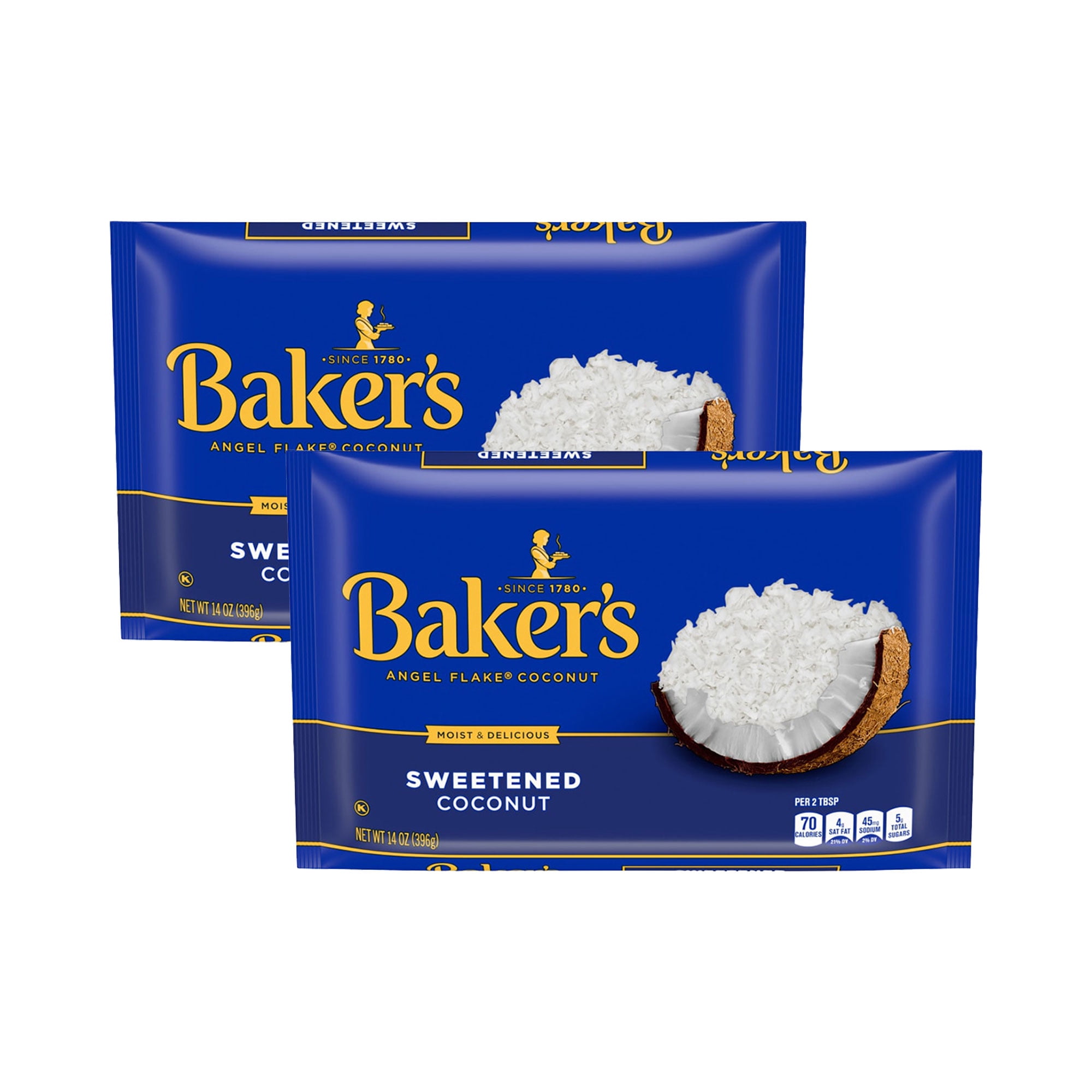 Baker’s Sweetened Angel Flake Coconut, 14 oz Bag (Pack of 2) - Walmart.com