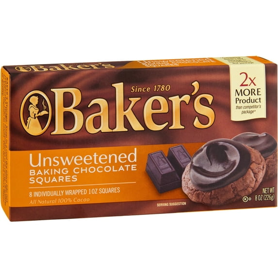 Baker's Unsweetened Chocolate Squares 8 oz Box - Walmart.com