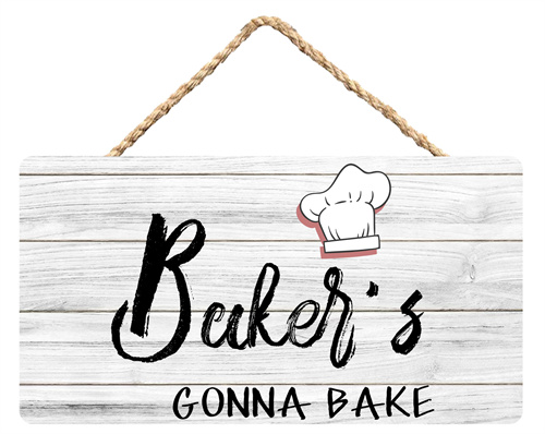 Bakeris Gonna Bake Wooden Sign Wall Art, Hanging Door Sign Home Kitchen ...