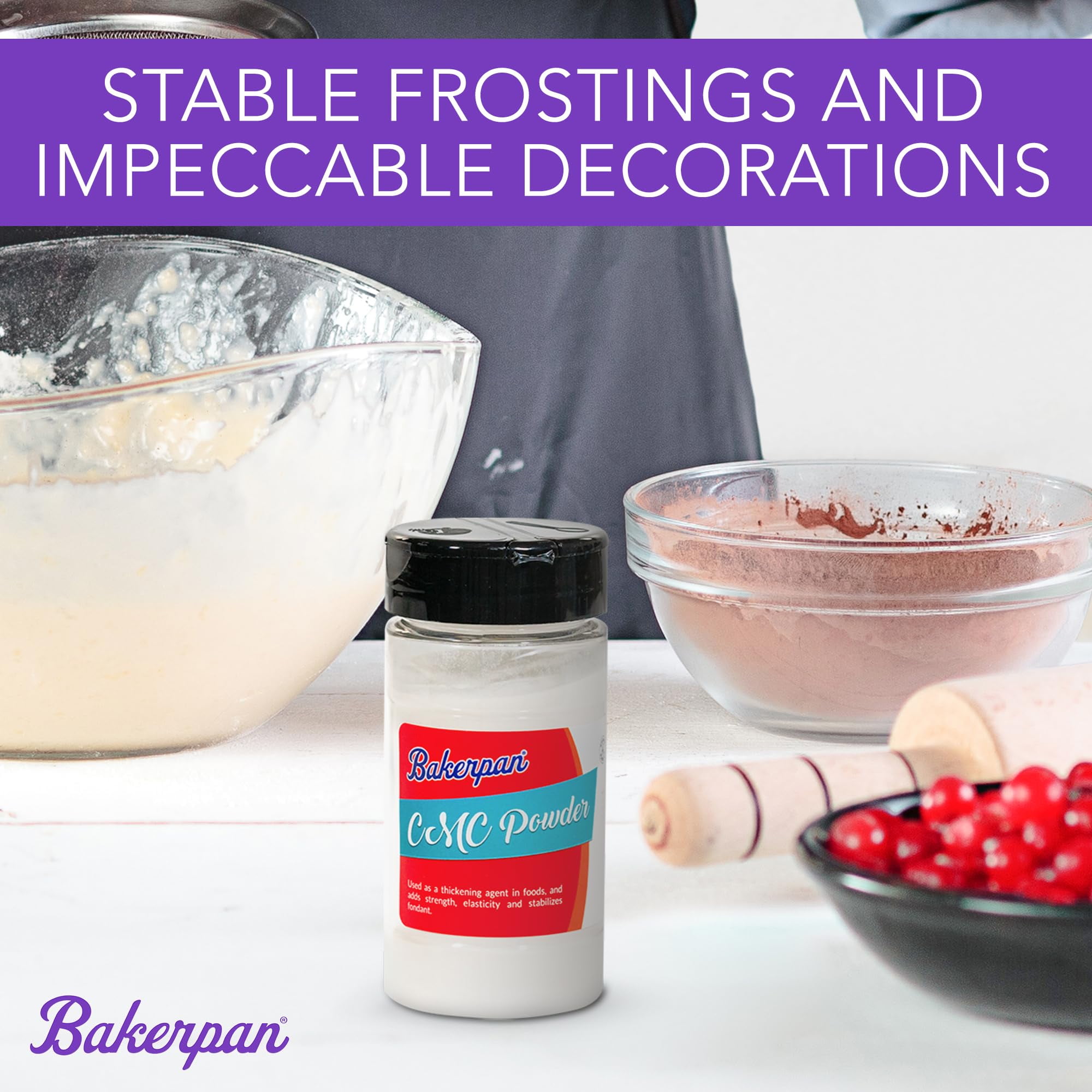 Bakerpan CMC Powder SCH4 for Fondant 4 Ounce - Carboxymethyl cellulose ...