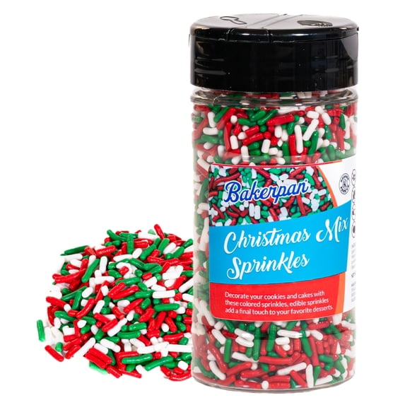 Bakerpan Christmas Jimmies Sprinkles - 6 Ounces Christmas Sprinkles for ...